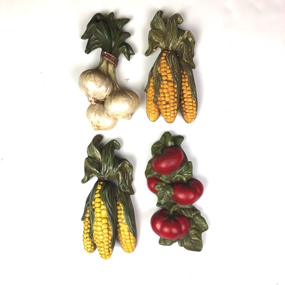 Accents | Vintage Ceramic Vegetables Wall Hanging Decor Corn Onion ...